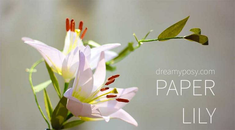 How to make paper Lily flower from printer paper, FREE template