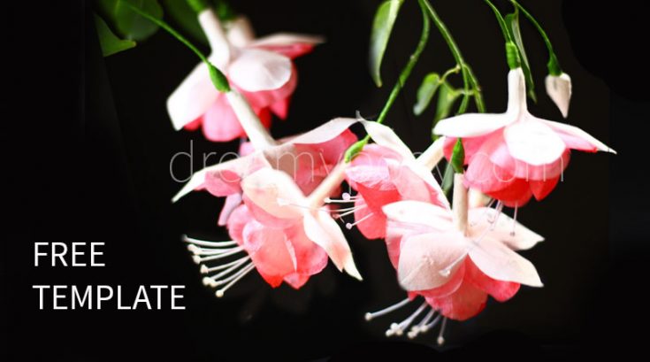 How to make paper flower Fuchsia, FREE template