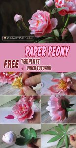How to make paper Peony from printer paper, FREE template