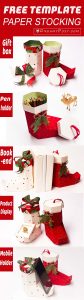 How to make 5 uses Christmas stocking, free template