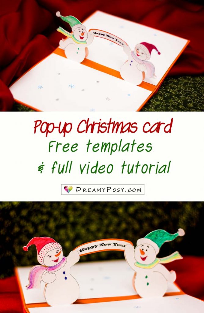 How to make pop-up Christmas card, free template