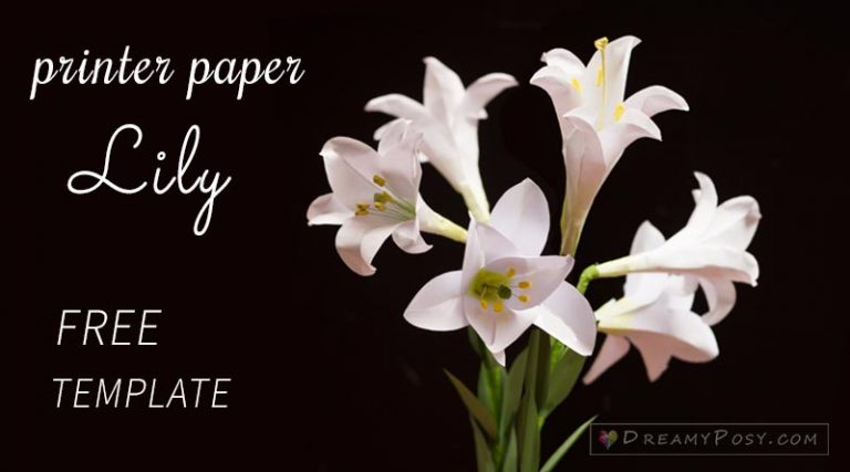 How to make paper Easter Lily flower, free template