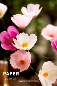 How to make paper Cosmos flower from tissue paper, free template