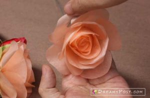How to make tissue paper rose, free template, step by step