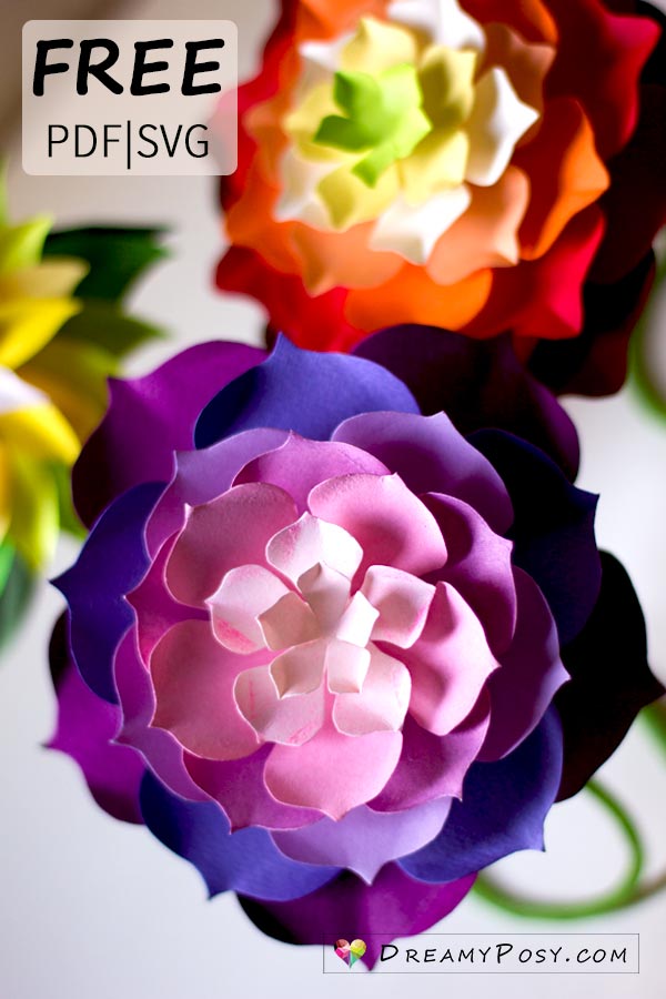 Free Paper Flower Templates PDF SVG PNG Files With Super Easy Tutorial