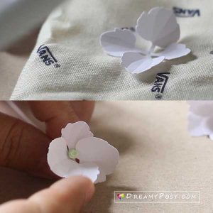 Paper Hydrangea tutorial, full pictures and video and template.