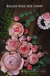 The best 3D rolled paper roses Cricut tutorial and SVG, PDF templates