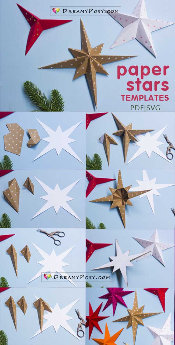Best collection of free star printable templates, SVG|PDF