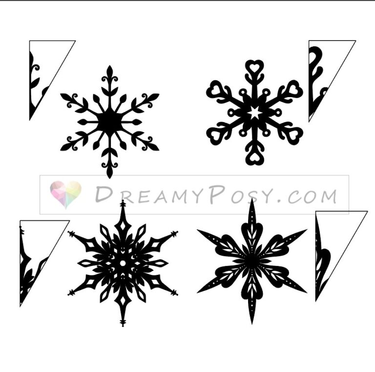 Easy 3D snowflake template and tutorial, giant and small sizes