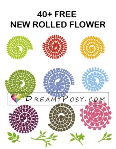 Rolled paper flowers tutorial, 40+ free templates SVG