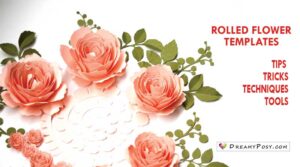Rolled paper flowers tutorial, 40+ free templates SVG