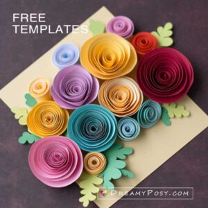 10+ tutorials to make paper rose, FREE templates, step by step