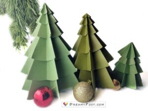 How to make an easy 3D paper Christmas tree?