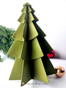 How to make an easy 3D paper Christmas tree?